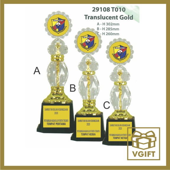 ACRYLIC TROPHY 29108T010 + LABEL + LOGO ( HADIAH SUKAN DAN ANUGERAH ...