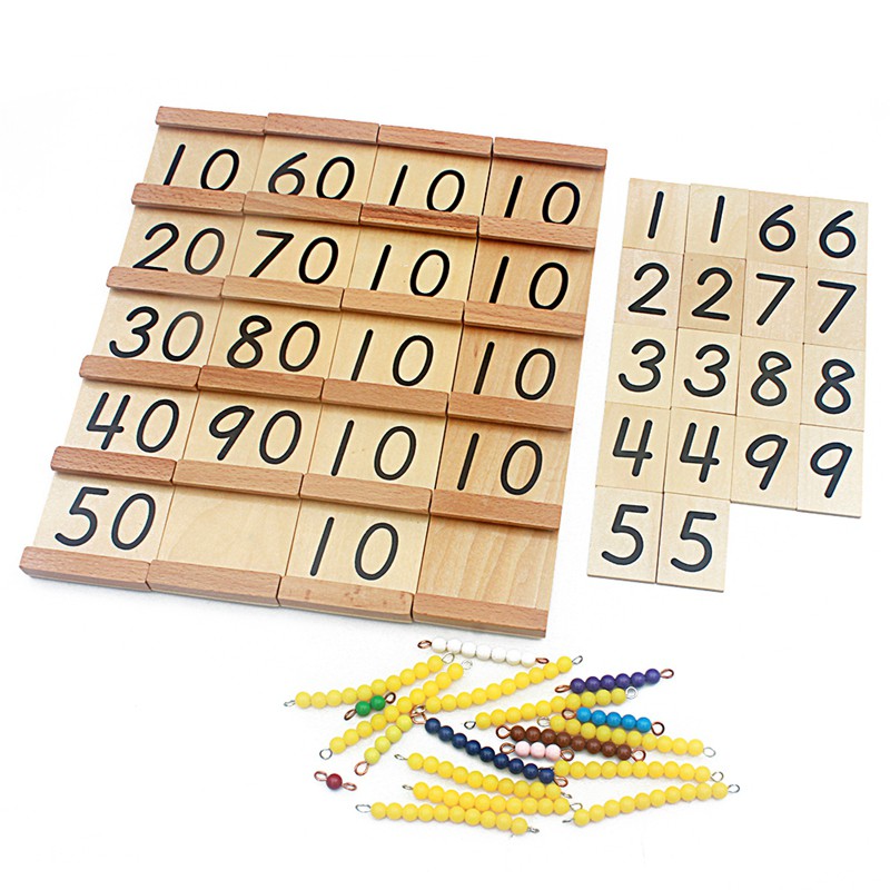 Simple Version Montessori Wood Seguin Teens and Tens Boards Color Beads ...