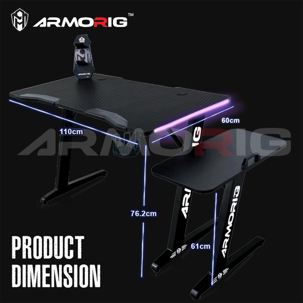 ARMORIG GAMING DESK X SERIES/Stable Frame Ergonomic Adjustable Gaming ...