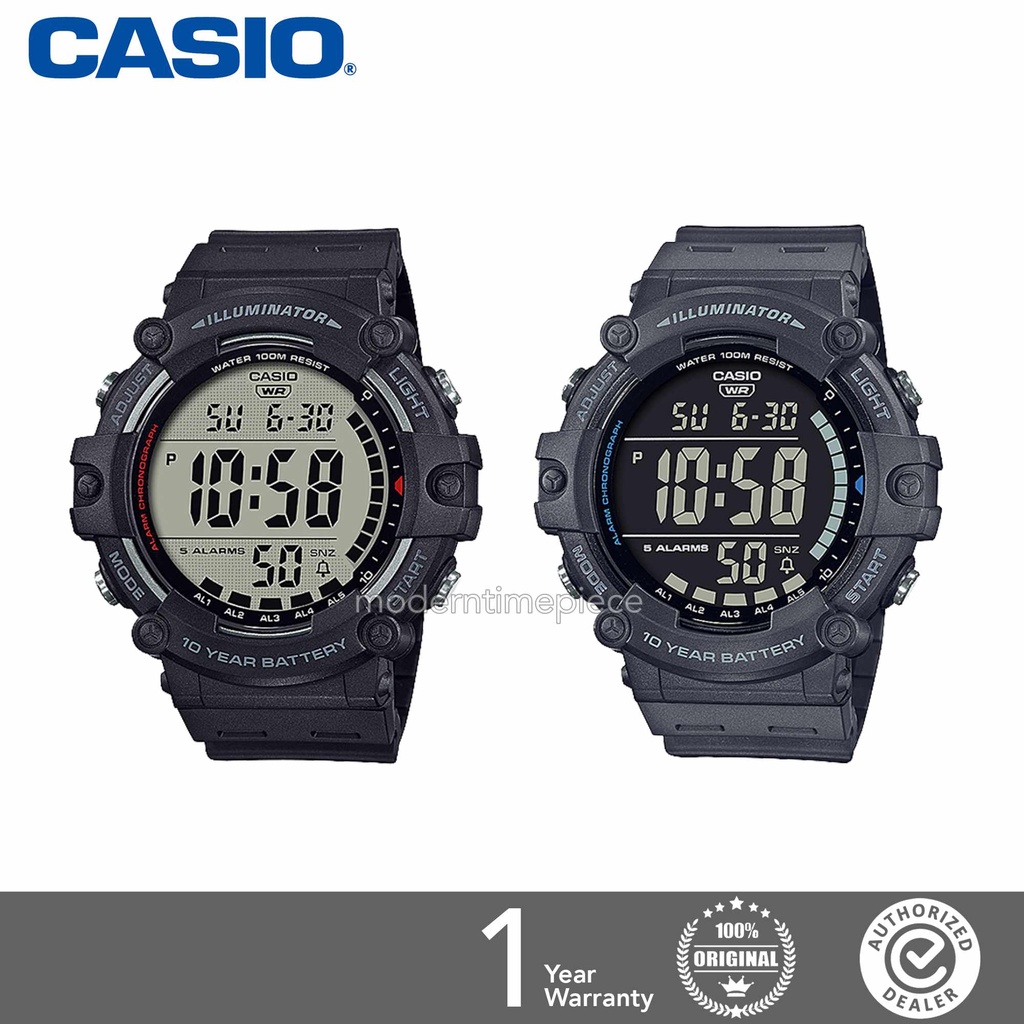 Original CASIO AE-1500WH-1A/AE-1500WH-8B Wide Face with 100M WR Digital ...