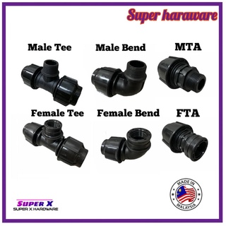 HDPE Poly Pipe Fittings SIRIM Tebal [PN16] 20mm 25mm 32mm 1/2" 3/4" 1 ...