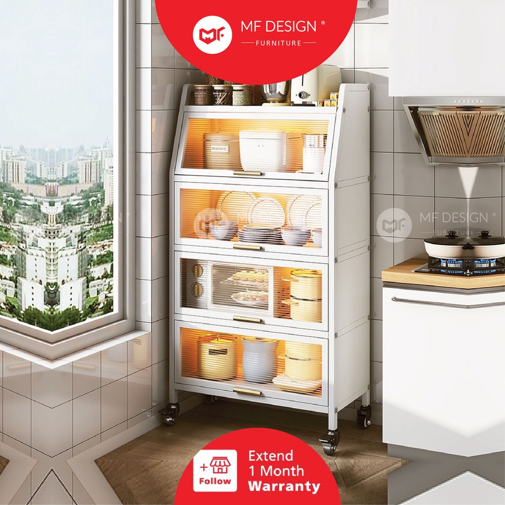 MF Design Enzo Kitchen Cabinet Multipurpose Rack Almari Dapur Kabinet ...