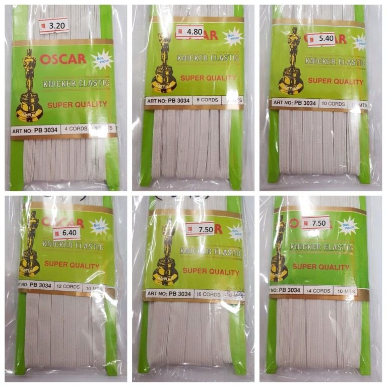 (KN-098) White Oscar Flat Elastic / Getah Halus Oscar Putih (1roll ...