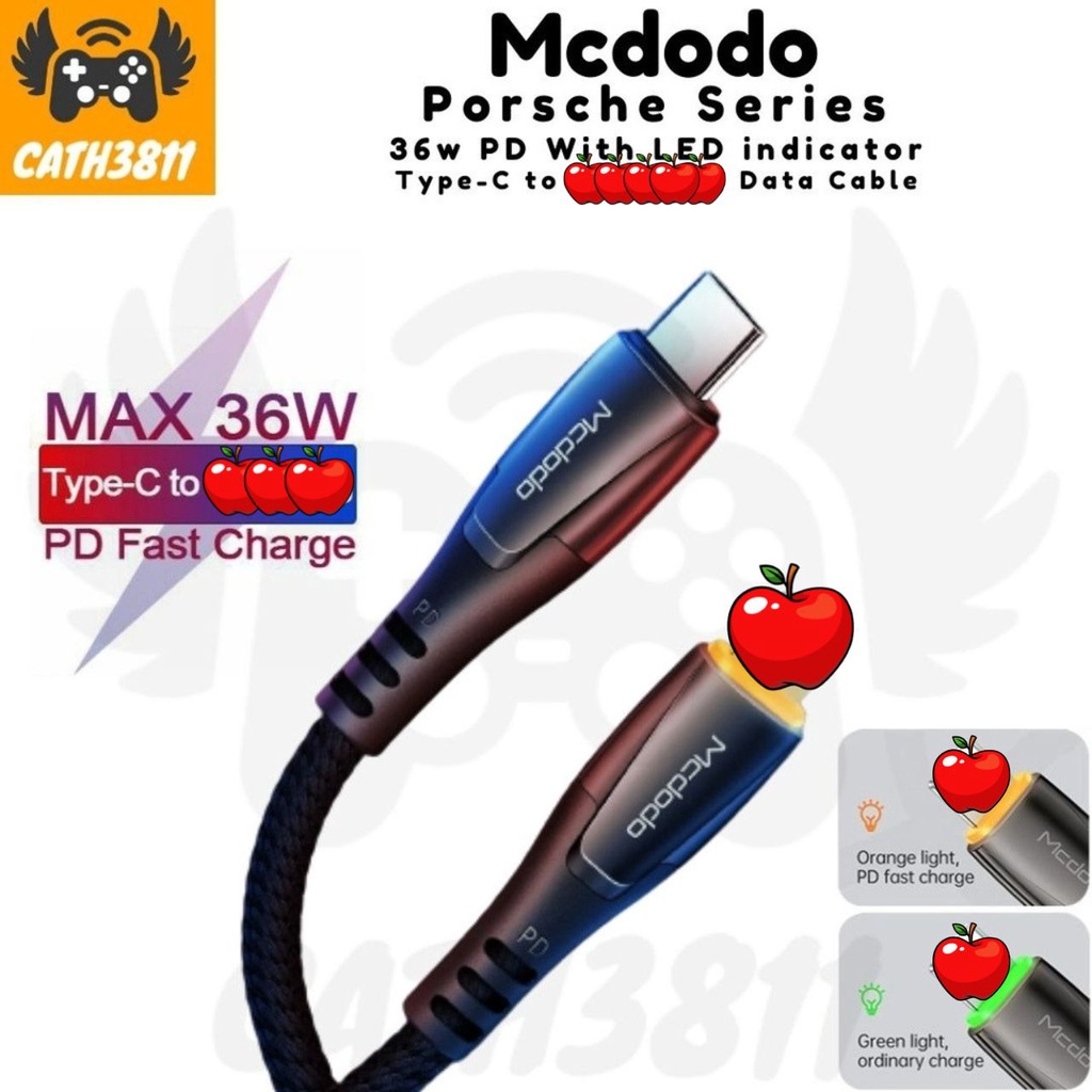 Mcdodo Porsche Series Cable Type-C to iP 36W PD Fast Charging with LED Indicator CA 765 | Shopee ...