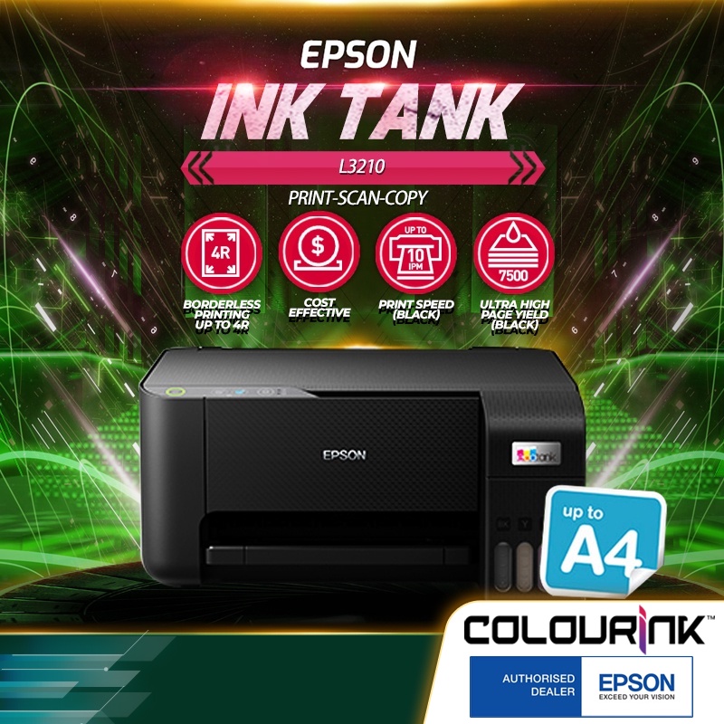 Epson L3210 3 in 1 A4 Colour Ink Tank Printer Original Genuine Refill ...