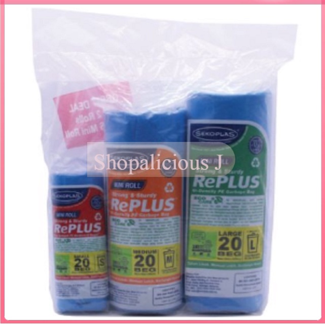 Sekoplas RePLUS Family Mini 3 in 1 Promo Pack Garbage Bag / Rubbish Bag ...