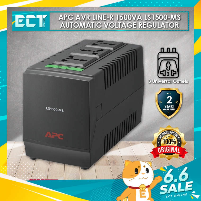 APC AVR Line-R 1500VA LS1500-MS Automatic Voltage Regulator with 3 ...