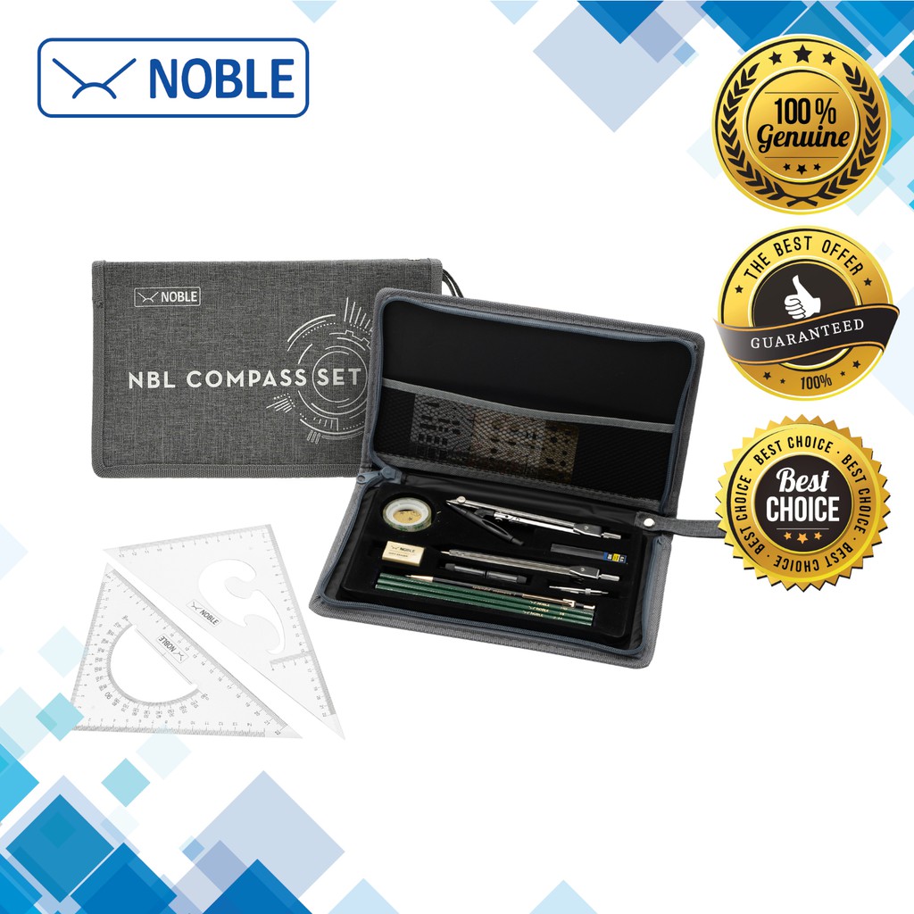 NOBLE NBL Compass Set With Set Square And Pencils Professional Starter ...