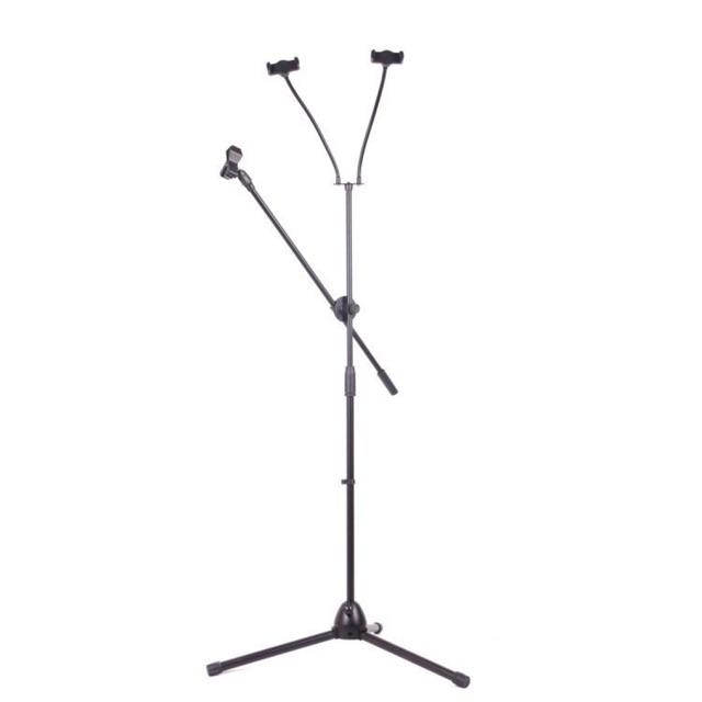Professional Microphone Stand with 2 smartphone holder. | Shopee Malaysia