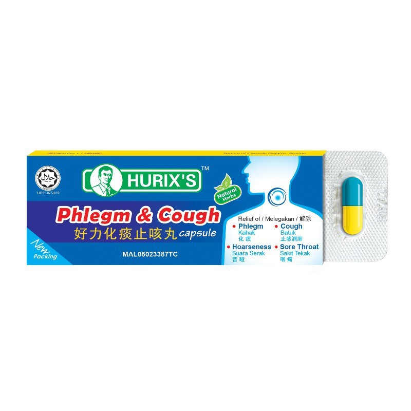 HURIX'S PHLEGM & COUGH CAPSULES 6'S | Shopee Malaysia