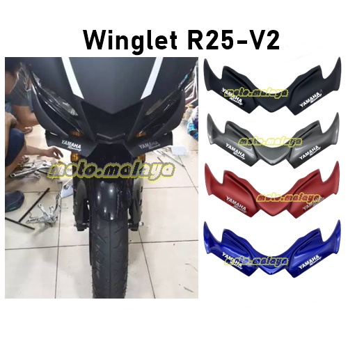 Yamaha R25 V2 Winglet New Fibre Made Aerodynamic Racing Windshield ...