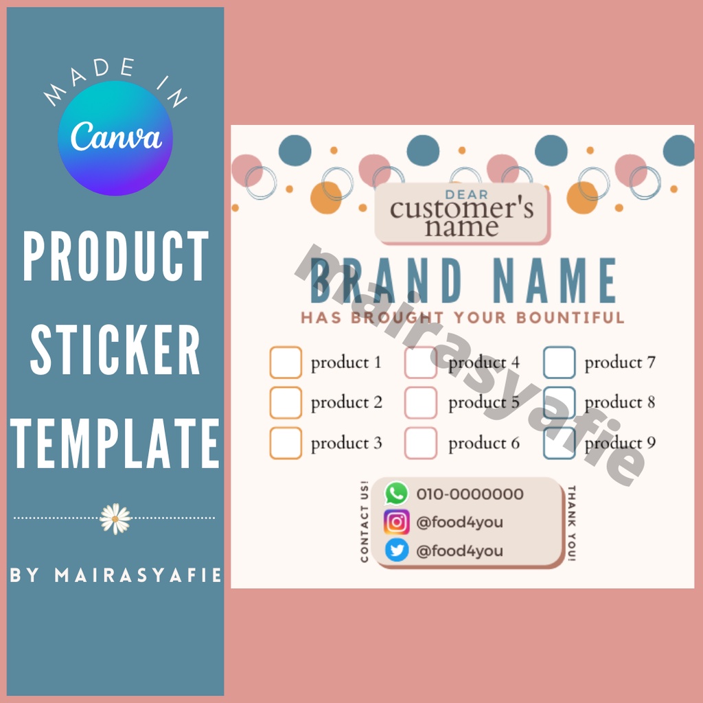 Sandy Blue Customizable Product Sticker Template | Shopee Malaysia
