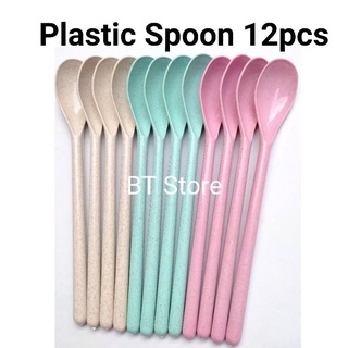 [Ready Stock] Sudu plastik tebal Garfu Plastik sudu panjang doorgift ...