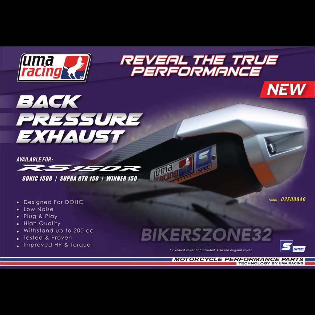 RS150R / RS150 / RS UMA RACING BACK PRESSURE EXHAUST (CUTTING STANDARD ...