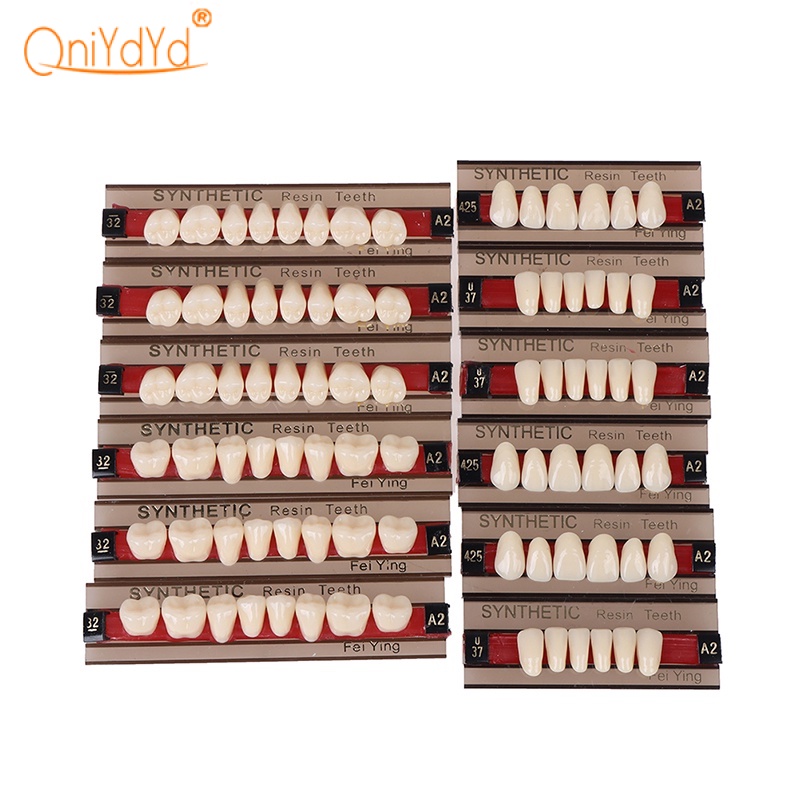 84 Pcs / Box Dental Synthetic Polymer Teeth Full Set Resin Denture ...