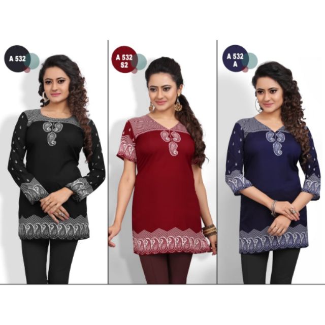 🔥BAJU KURTI BLOUSE MUSLIMAH WOMEN LONG SLEEVE VIRAL XS-4XL | Shopee ...