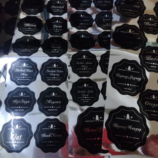 Sticker Dapur Gula,garam,rempah serta bekas cantik dan elegant | Shopee ...