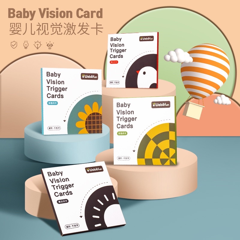 Montessori Baby Flash Card Baby Visual Stimulus Cards 0-36 Months ...