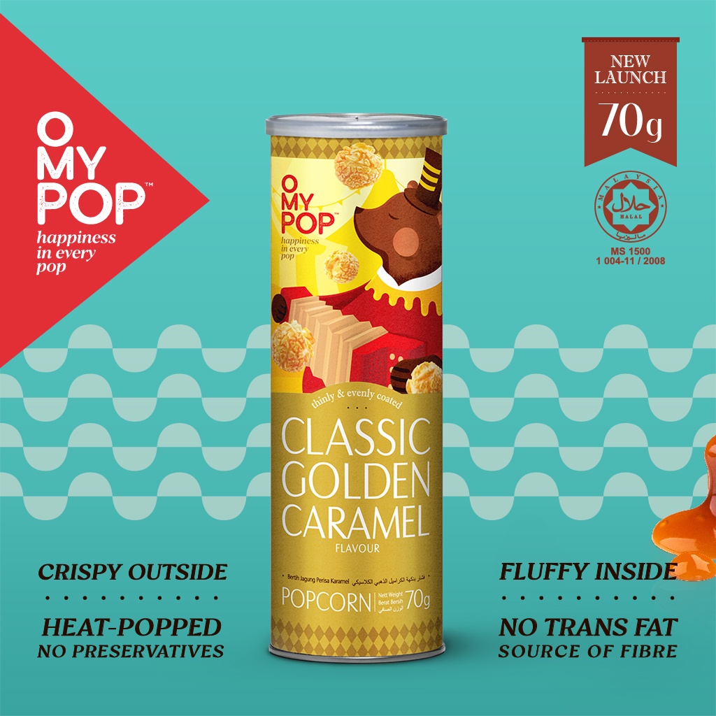OMYPOP Classic Golden Caramel Popcorn (70g) | Shopee Malaysia