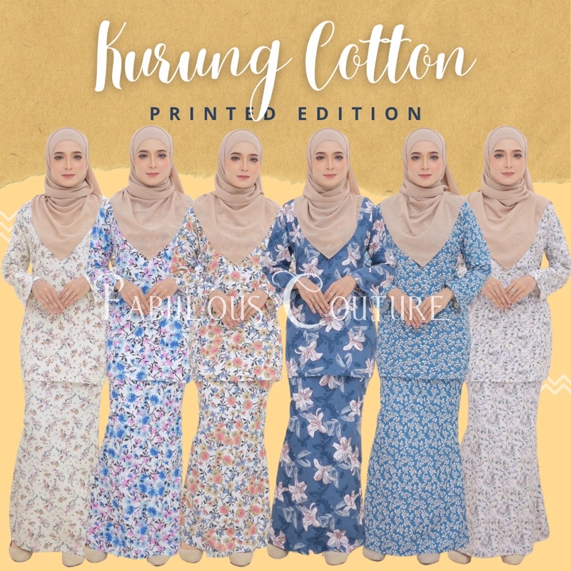 BAJU KURUNG COTTON PRINTED CORAK BUNGA (Student, Cikgu) | Shopee Malaysia