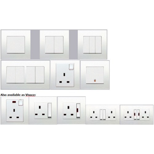 C-Vivace Light Switches Range 13A/15A/20A/1G/2G/3G/Bell Sw (White ...