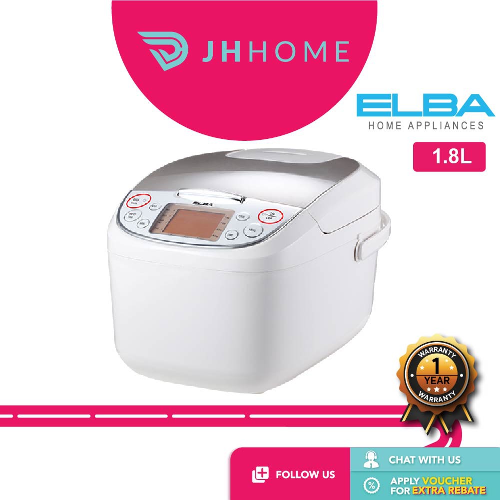 Elba 1.8 L Microcomputer Rice Cooker With Non-Stick Inner Pot ERC-B1886 ...