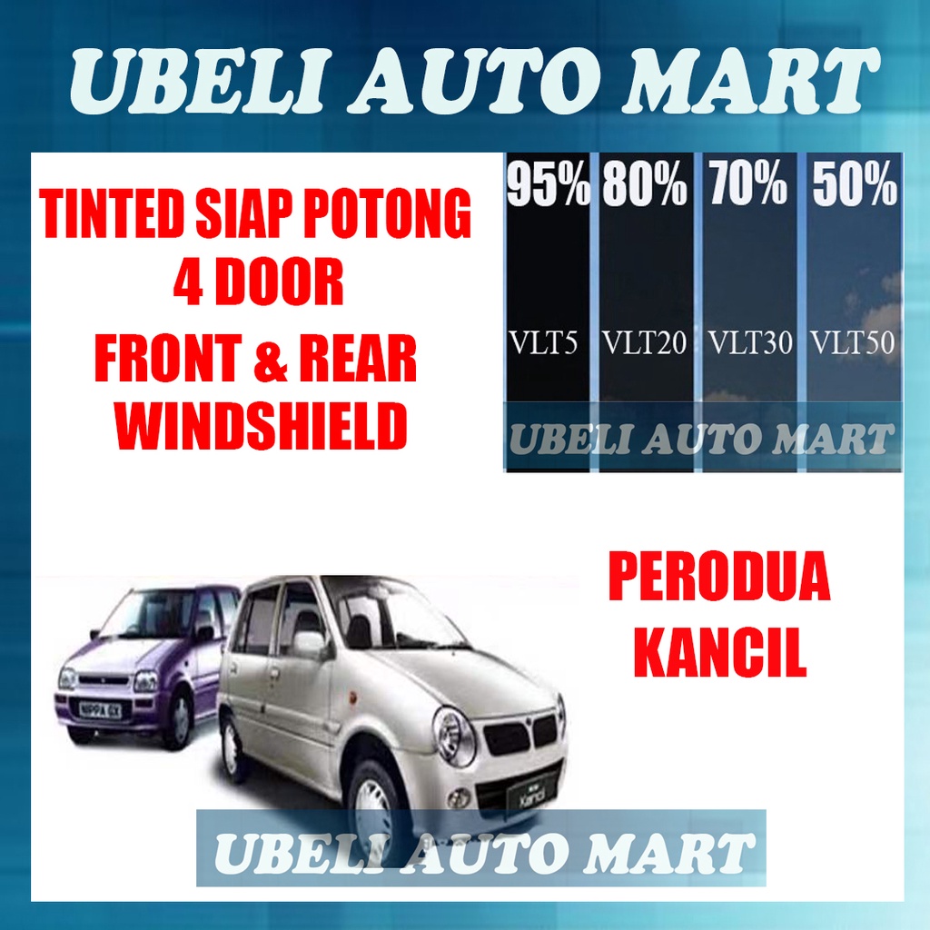 2PLY Perodua Kancil 4 Pintu Siap Potong Tinted UV Hitam / Siap Potong ...