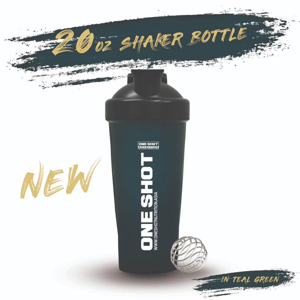 One Shot Classic 20oz Shaker Bottle with Whisk Ball | 100% Leak Proof ...