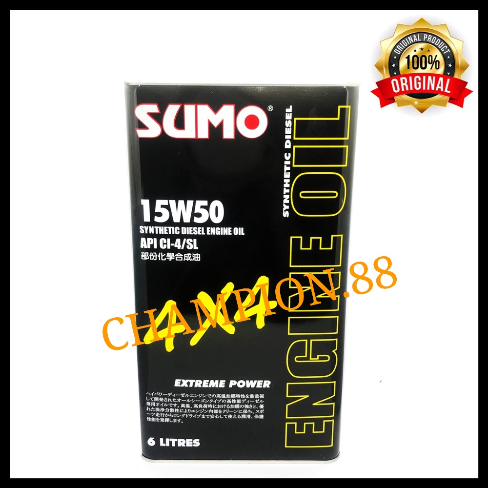 SUMO 4X4 ENGINE OIL SYNTHETIC DIESEL 15W50 (6L) & (1L) | Shopee Malaysia