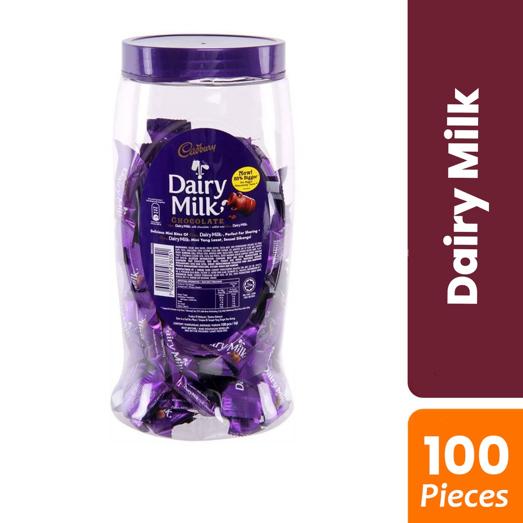 Cadbury CDM Dairy Milk Chocolate Jar - 100 PCS | Shopee Malaysia