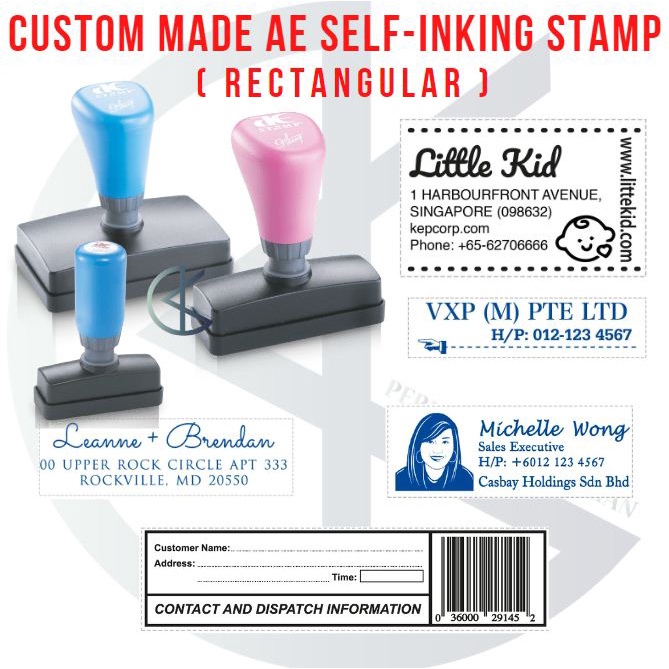 Custom Made AE Stamp Self Inking Stamp Rectangular / Rubber Stamp ...