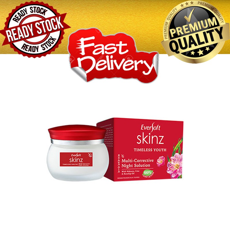 Eversoft Skinz Timeless Youth Multi-Corrective Night Solution 40g Formulated Japan For Asian ...