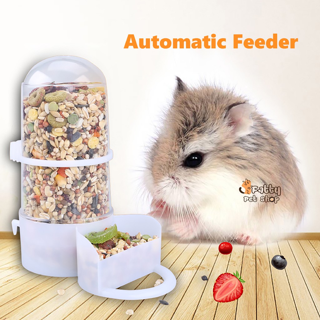 Automatic Hamster Feeder Food/Water Bottle Dispenser Dish Bowl Guinea ...
