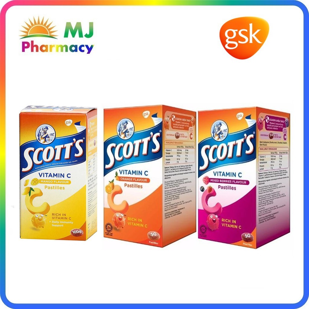 SCOTT'S VITAMIN C PASTILES 50'S [ASSORTED FLAVOUR] | Shopee Malaysia