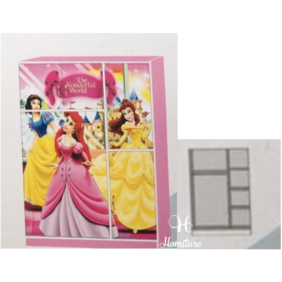 Compartment Wardrobe design Cartoon Frozen/Almari Kanak-Kanak Corak ...