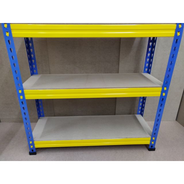 Boltless Rack 1200H x 900L x 450D Blue &Yellow/Rak Besi 3Level/Storage ...
