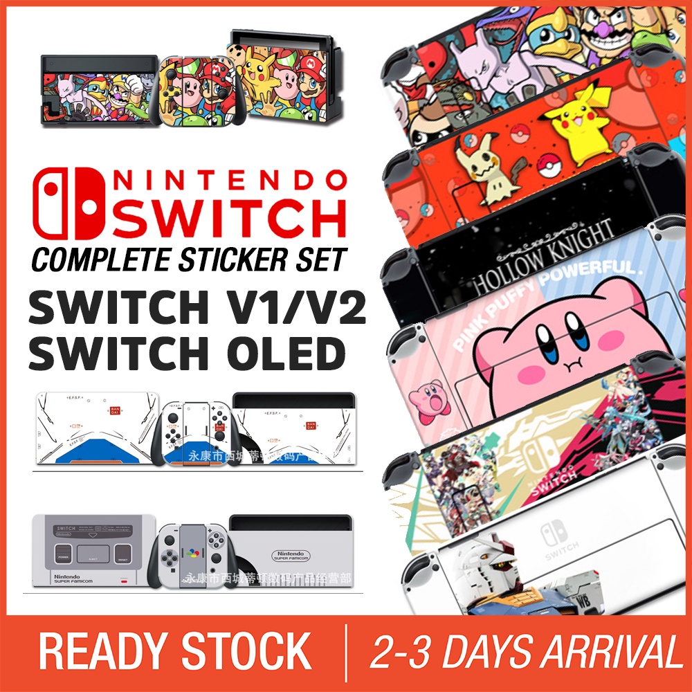 Nintendo Switch / Switch OLED Skin Decals. Sticker Set for Console + TV ...