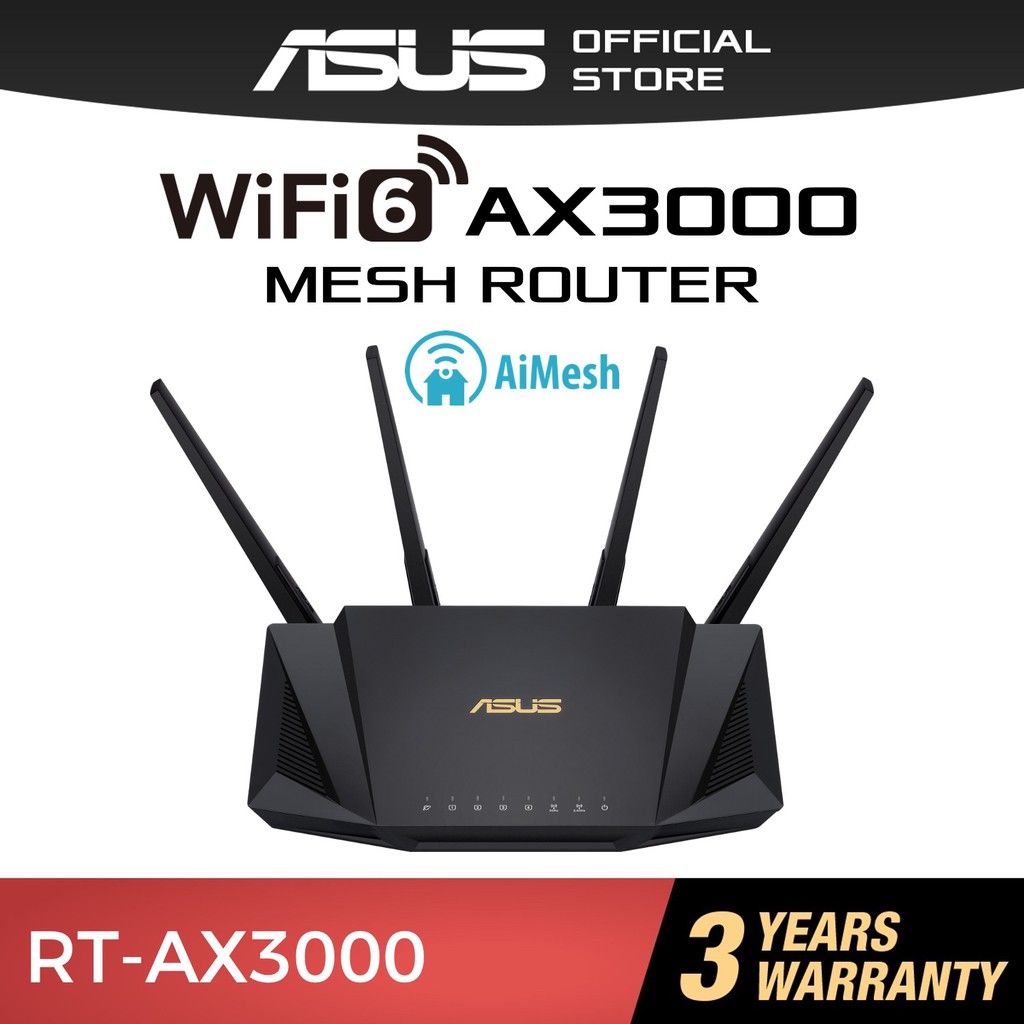 Asus ax3000 wifi 6 router rt-ax3000 with aimesh unifi maxis fibre | BeeCost