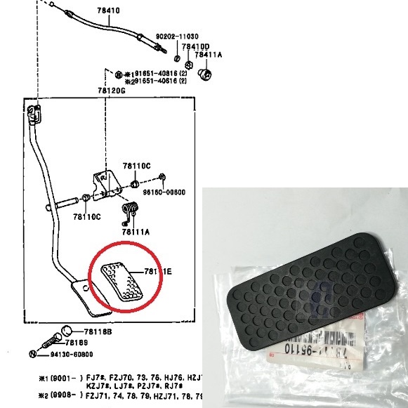 TOYOTA LAND CRUISER / MULTIPLE MODELS ACCELERATOR PEDAL PAD | Shopee ...