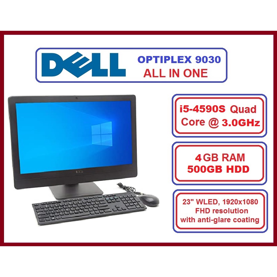 DELL OPTIPLEX 9030 AIO (i5 4thGen, 4GB/8GB RAM, 240GB SSD/500GB HDD, 23 ...