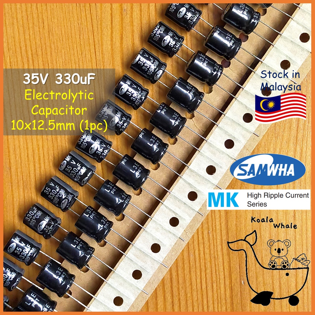 35V 330uF Electrolytic Capacitor Kapasitor SAMWHA 10x12.5mm (1pc ...