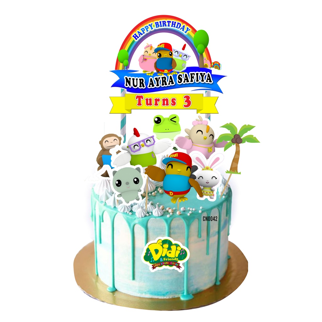 [CUSTOM NAME] Happy Birthday Cake Topper Didi and friends Decoration ...