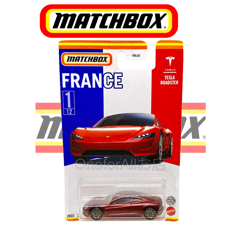 Matchbox TESLA ROADSTER Metallic Dark Scarlet Red Supercar 1/64 Diecast ...