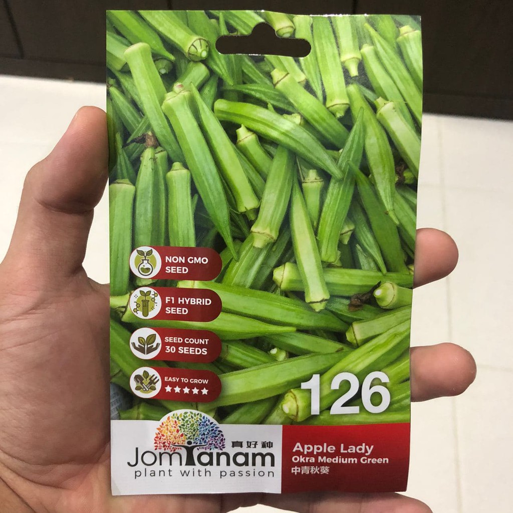 Benih Bendi/Okra Apple Lady JomTanam 126 (30 biji) | Shopee Malaysia