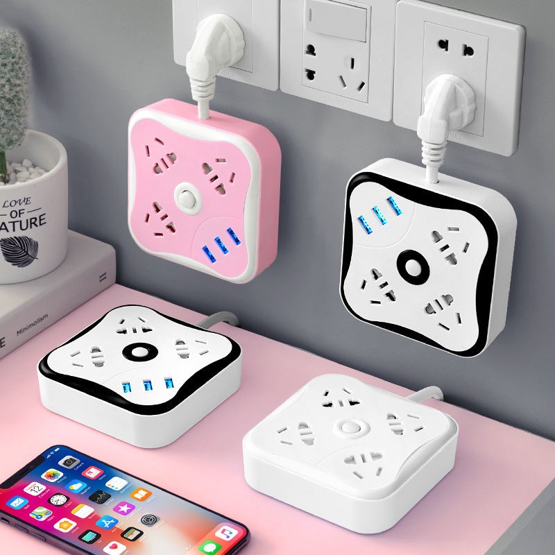 Multifunctional socket multi bit USB plug board with long line plug row ...