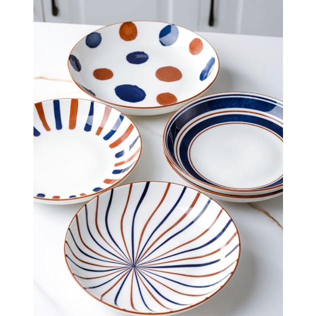 (Ready Stock) BUY 2 FREE 1 Japanese Style Design Deep Ceramic Plate ...