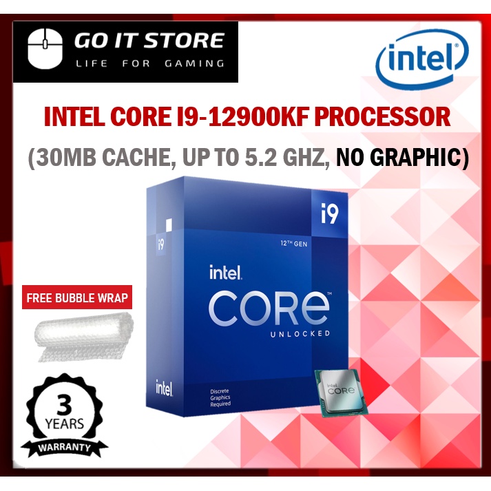 Intel Core I9-12900K /I9-12900KF (NO GRAPHIC) LGA1700 I9 12900K Desktop Processor (30 MB Cache ...