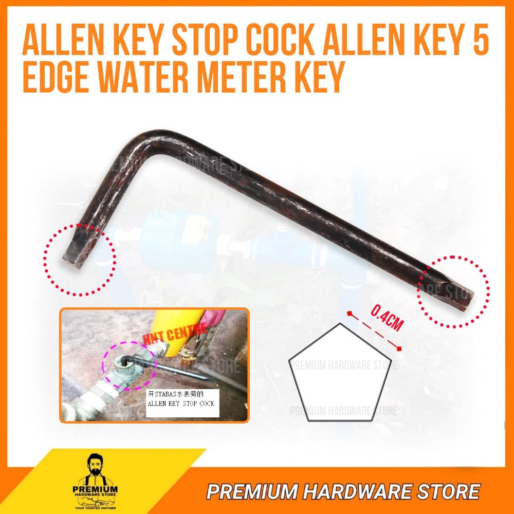 ALLEN KEY 5 EDGE FOR WATER METER / AIR METER KUNCI BALLOFIX / L ALLEN ...