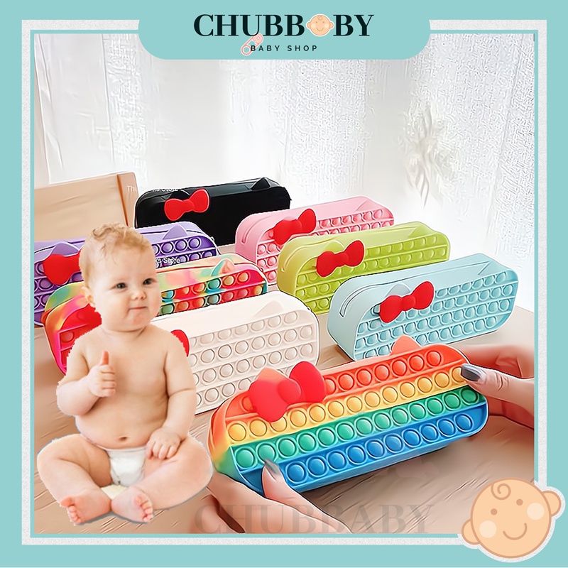 CHUBBABY Hello Kitty Pop It Pencil Case For Girl Push Pop Bubble Fidget ...