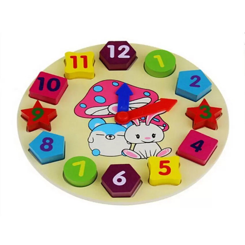 Digital Geometry Clock / Education Wooden Toys Clock | Shopee Malaysia